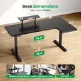 L-Shaped Standing Desk - 63 Inch Adjustable Corner Electric Sit Stand ...