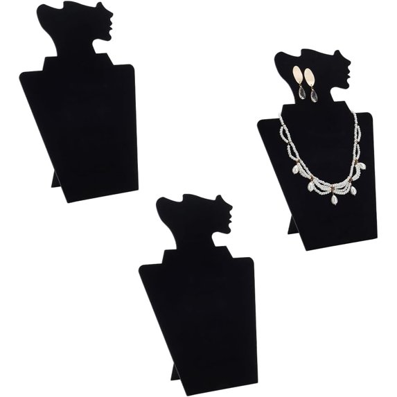L Shaped Velvet Earring Display Stand Jewelry Rectangle Black 20x10 ...