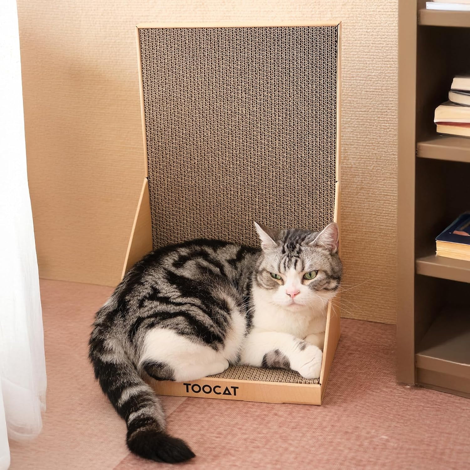 L-Shaped Vertical cat Scratching Board, cat Toys for Indoor Cardboard ...