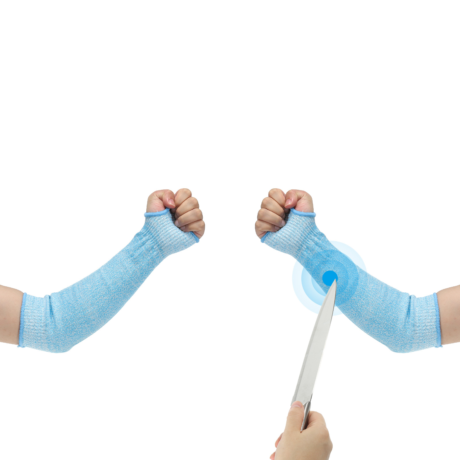 L Size Arm Protectors Sleeve Cut Resistant Sleeve with Thumb Hole Sky ...