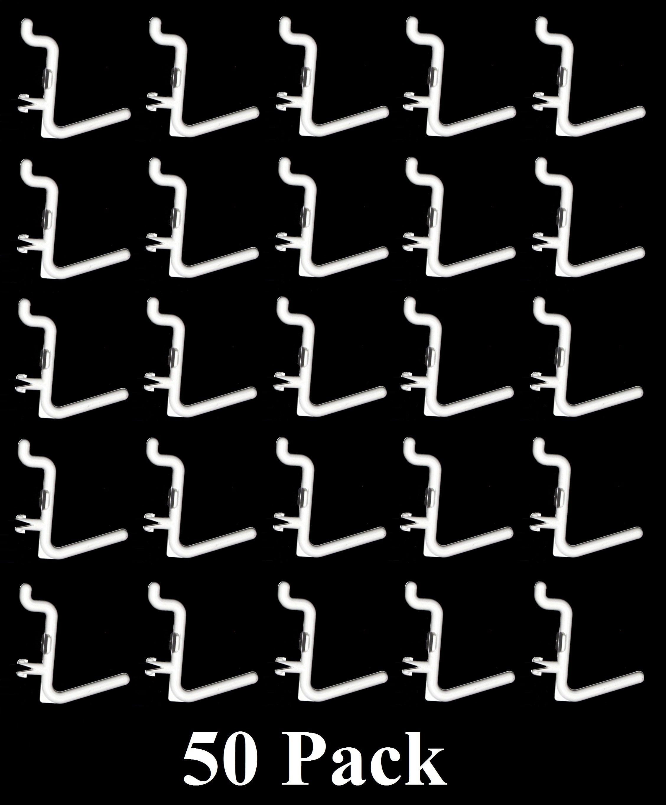 L Style Plastic White Locking Pegboard Hooks - Multi-Pack Crafts Tools ...