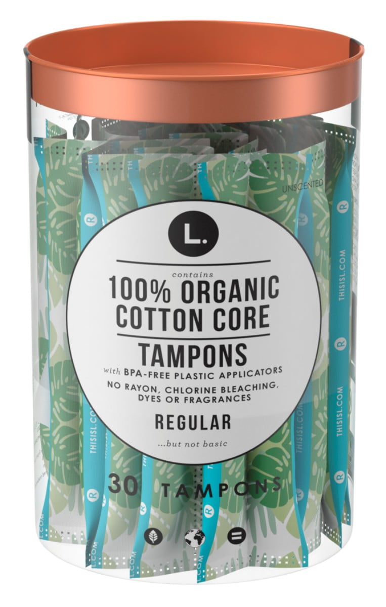 L. Tampons Organic Cotton Core Regular 30 Count (Pack of 2) - Walmart ...