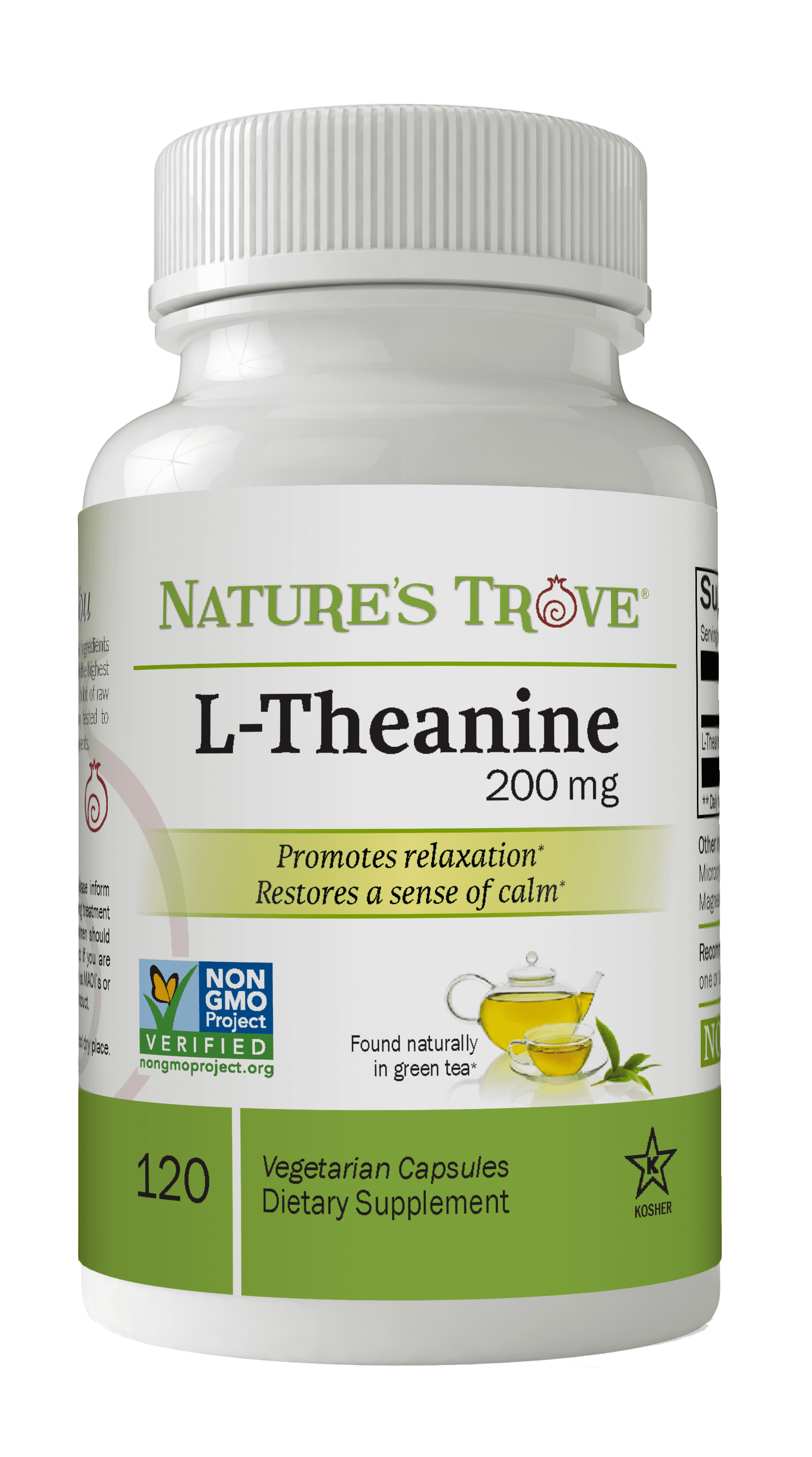 Natures Trove Pure Natural L-Theanine 200mg - 120 Vegetarian Capsules ...