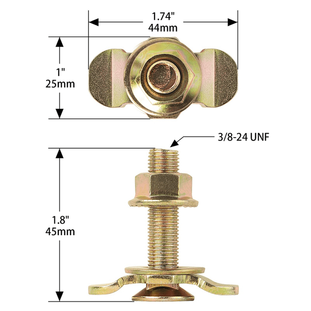 L Track Threaded Stud Fittings L-Track Threaded Double Stud Lug Fitting ...