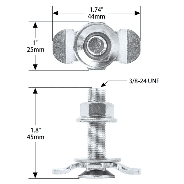 L Track Threaded Stud Fittings L-Track Threaded Double Stud Lug Fitting ...