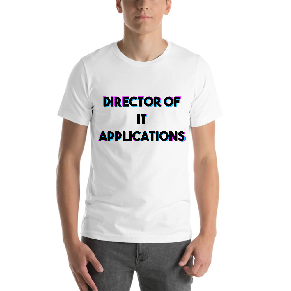 L Tri Color Director Of It Applications Short Sleeve Cotton T-Shirt By ...
