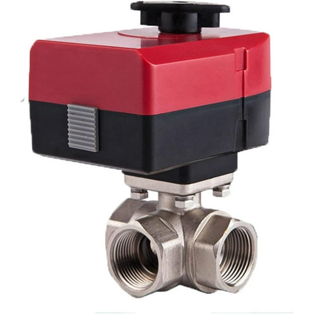 L Type DN20 Three Way Ball Valve Electric Valve Actuators 3-way ...