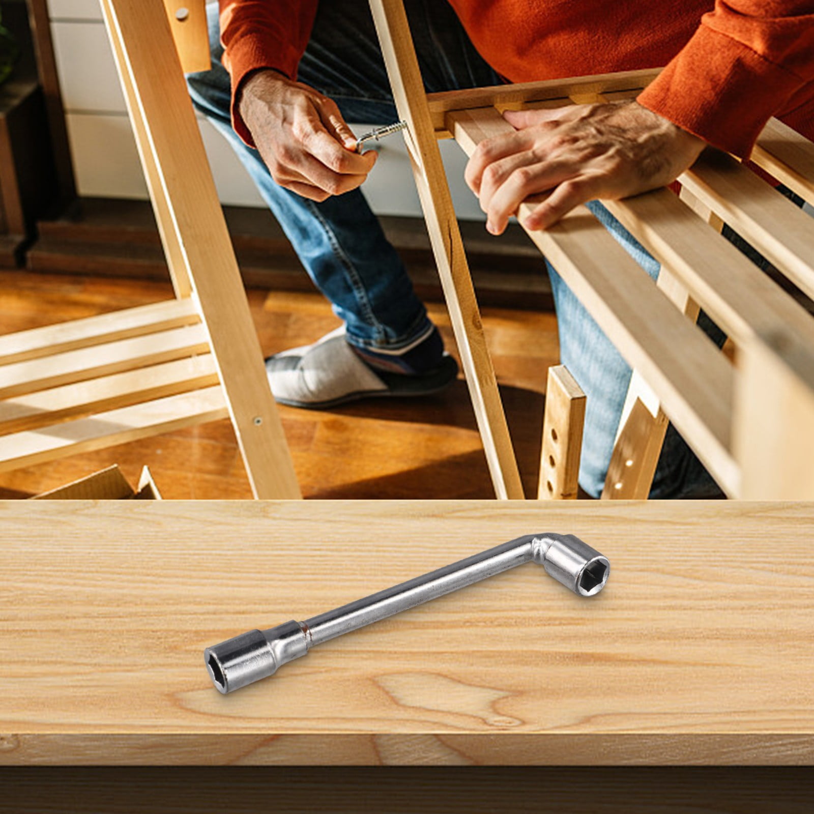 L Type Elbow Wrench L-Shaped Elbow Socket Wrench Double-Head Spanner ...