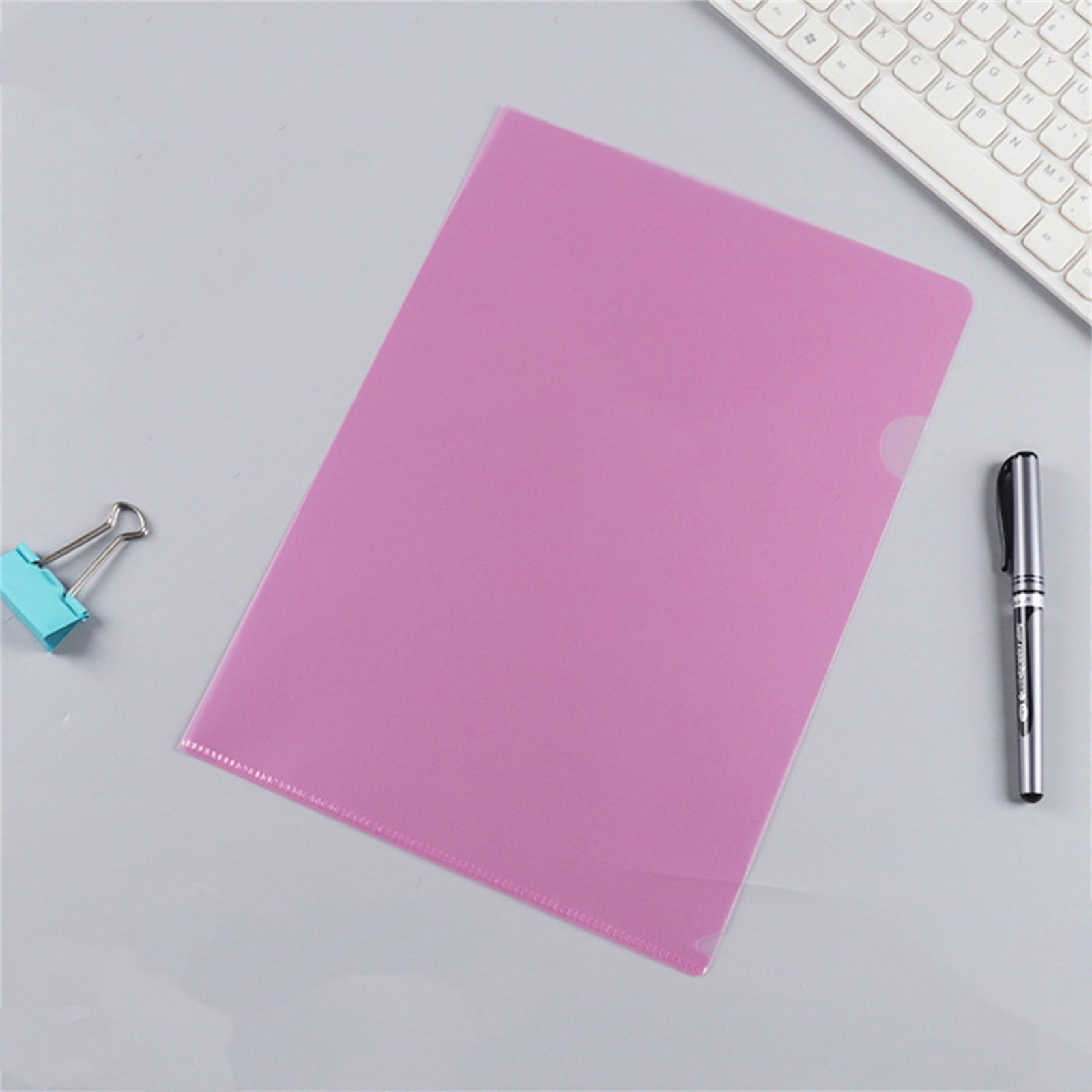 L Type Plastic Folder Project Pockets Transparent Clear Document Folder ...