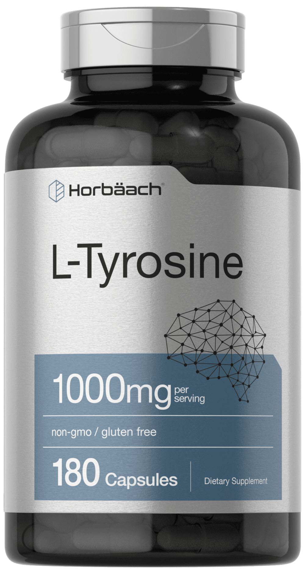 Horbaach L-Tyrosine 1000mg Daily Support Supplement | Amino Acid | 180 ...