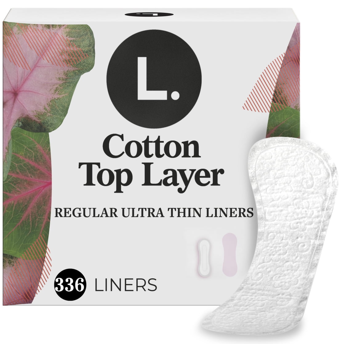 L. Ultra Thin Liners for Women, Regular Coverage, Organic Cotton Top ...