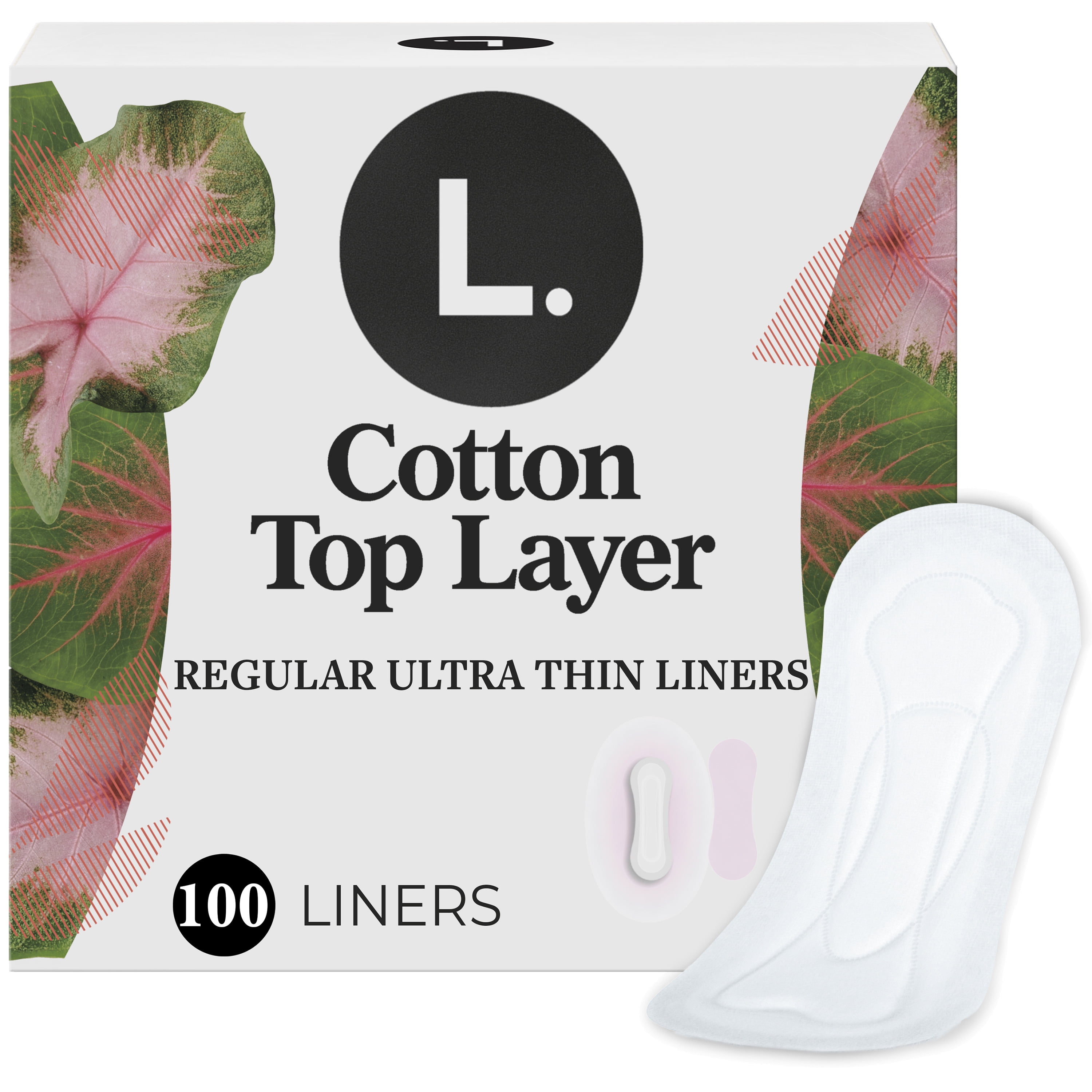 L. Ultra Thin Liners for Women, Regular Coverage, Cotton Top Layer ...