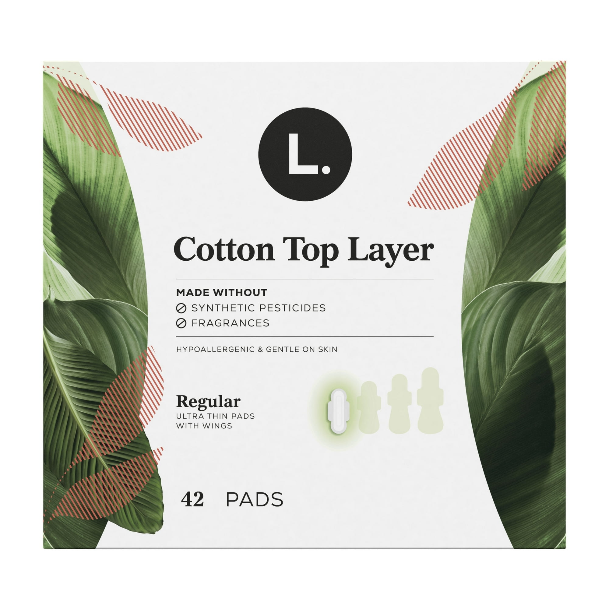 L Ultra Thin Unscented Pads Size 3 with Wings Regular 42 Count, 1 Ea, 2 ...