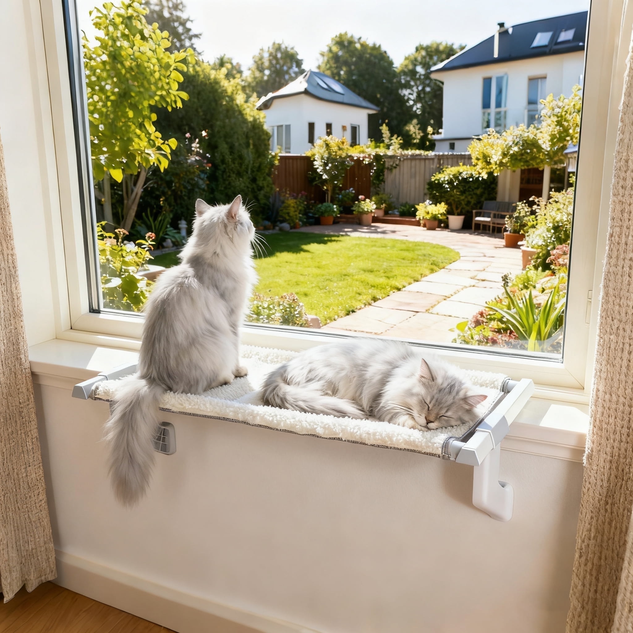 L&W BROS. Cat Window Sill Perch, Heavy-Duty Cat Window Hammock for ...