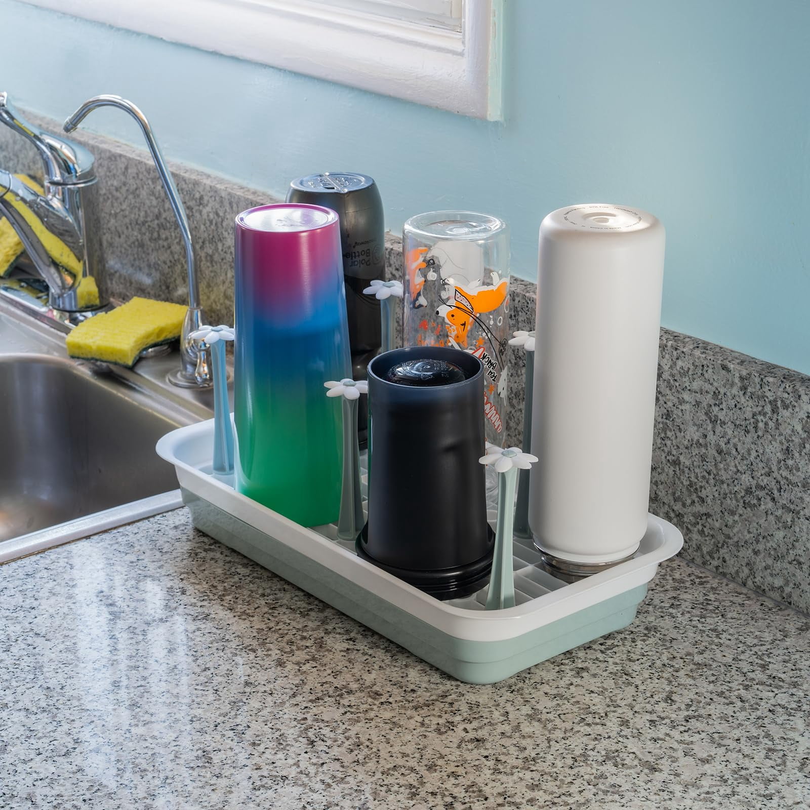 L-WASH Large Countertop Bottle Drying Rack - Ideal for Insulated Water ...