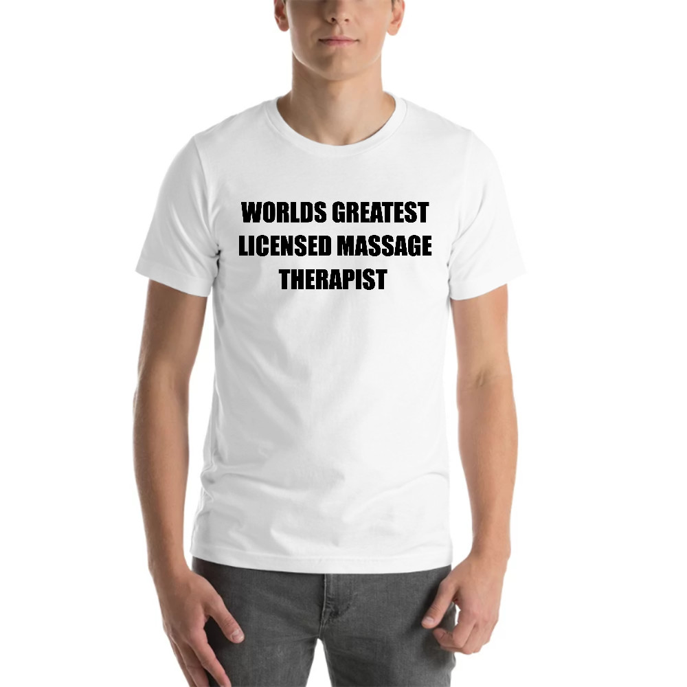 L Worlds Greatest Licensed Massage Therapist Short Sleeve Cotton T ...