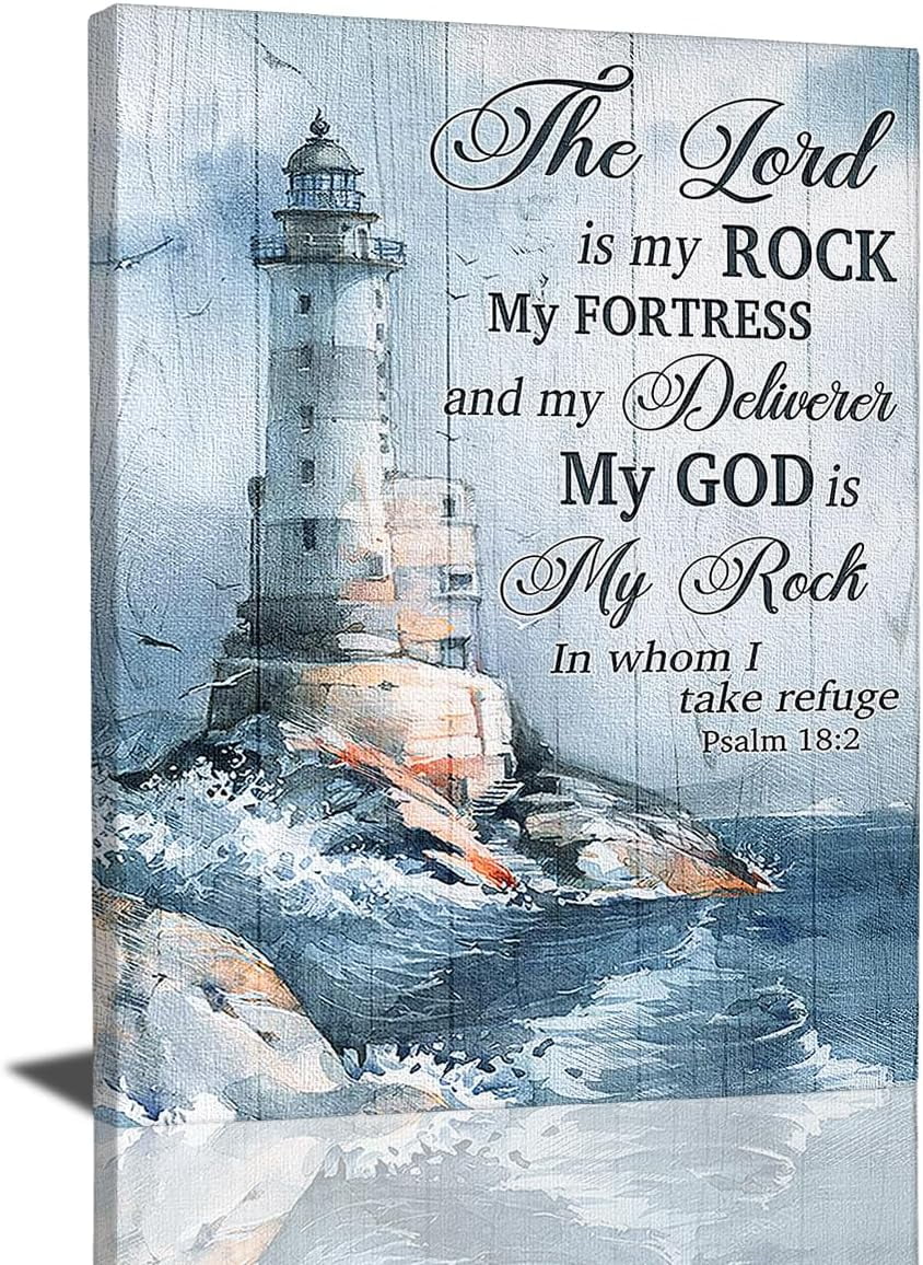 L-YCCJ-Ocean Lighthouse Wall Art Christian Psalm Bible Quotes Wall ...