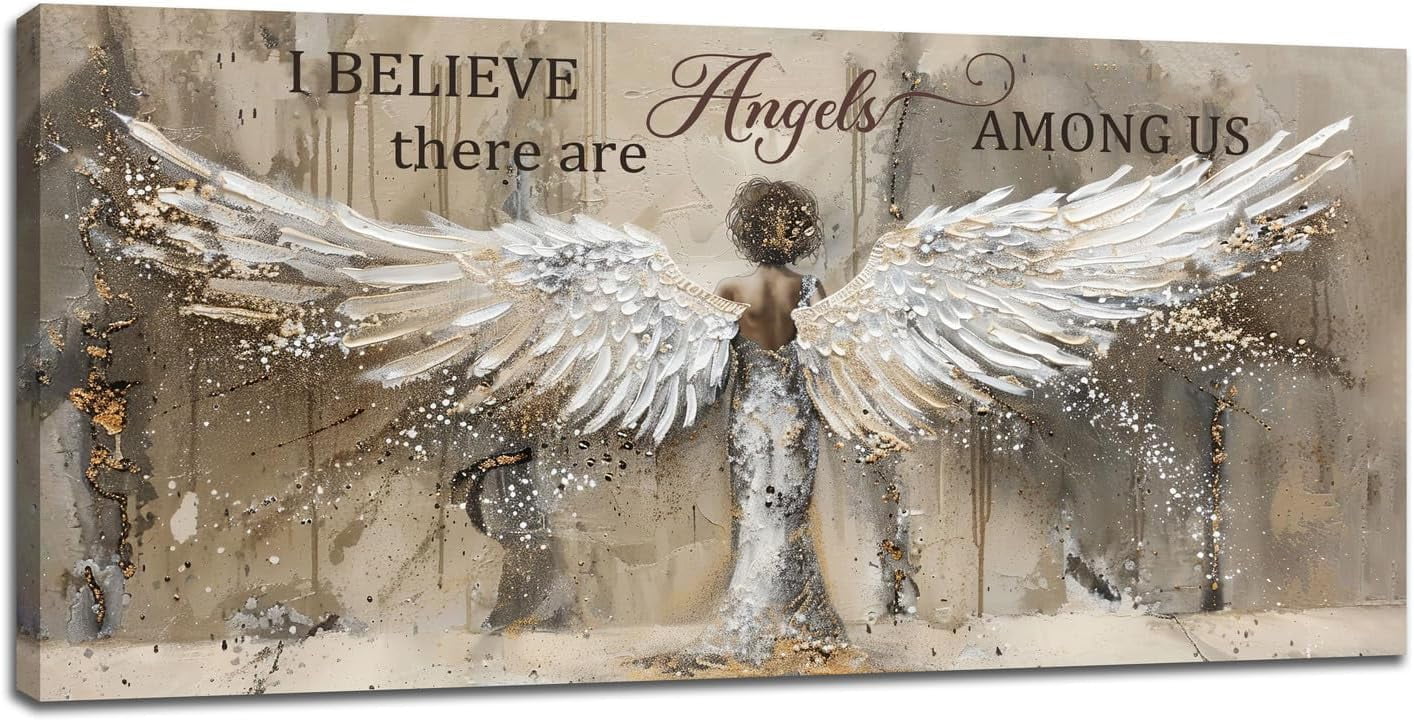 L-YCCJ-Scripture Psalm 91 Wall Art Christian Angel Wings Pictures Wall ...