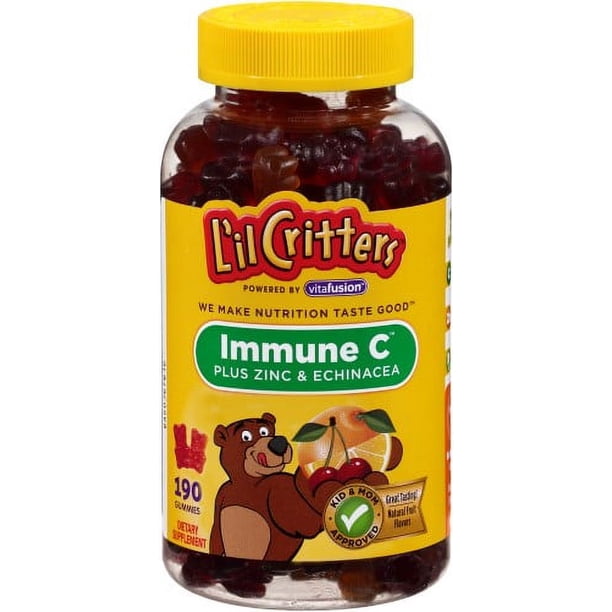 L'il Critters Kids Immune C Plus Zinc and Vitamin D, 190 Count (Pack of ...