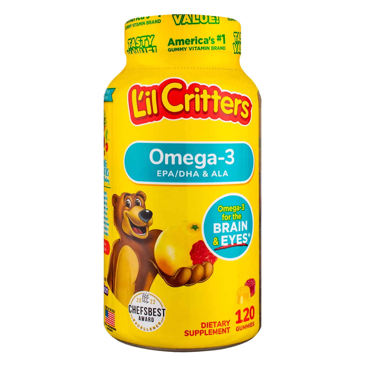L'il Critters Omega-3 Gummies, 32 Mg, 120 Ct, 6 Pack - Walmart.com