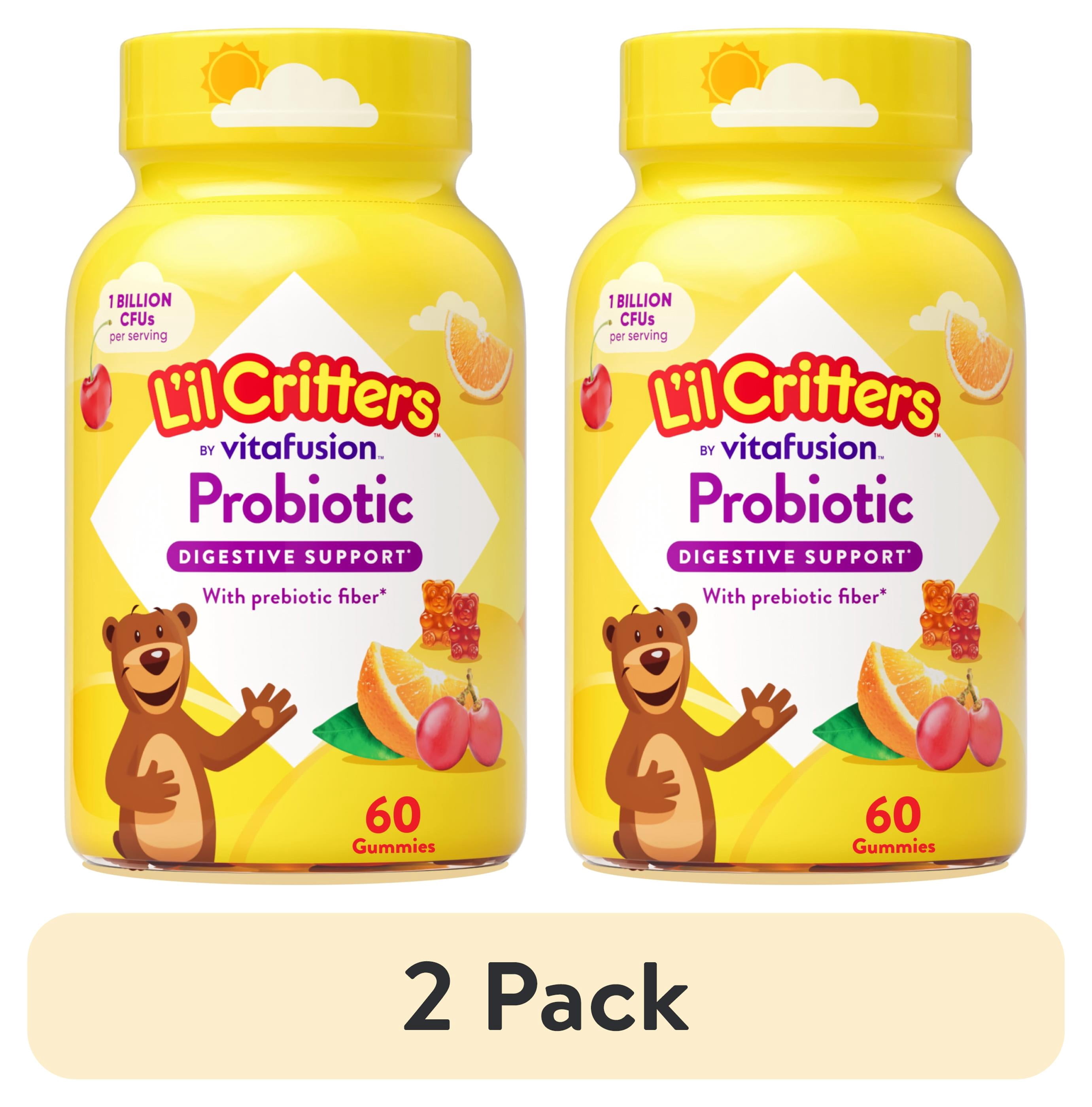 (2 pack) L’il Critters Probiotic Daily Gummy Supplement for Kids, for ...