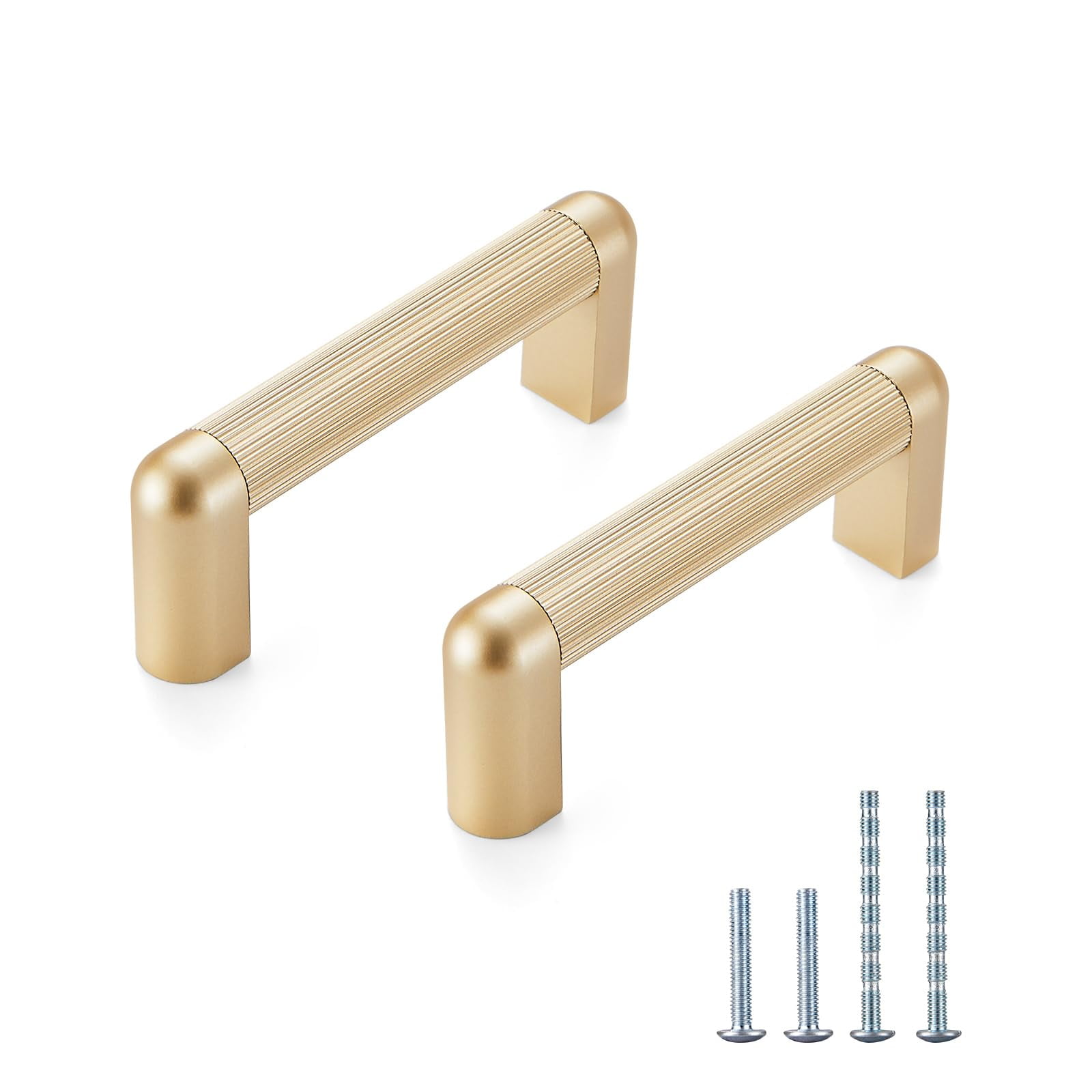 L&lonpa 10 Pack Matte Gold Cabinet Handles-3 inch/76mm Screw Spacing ...
