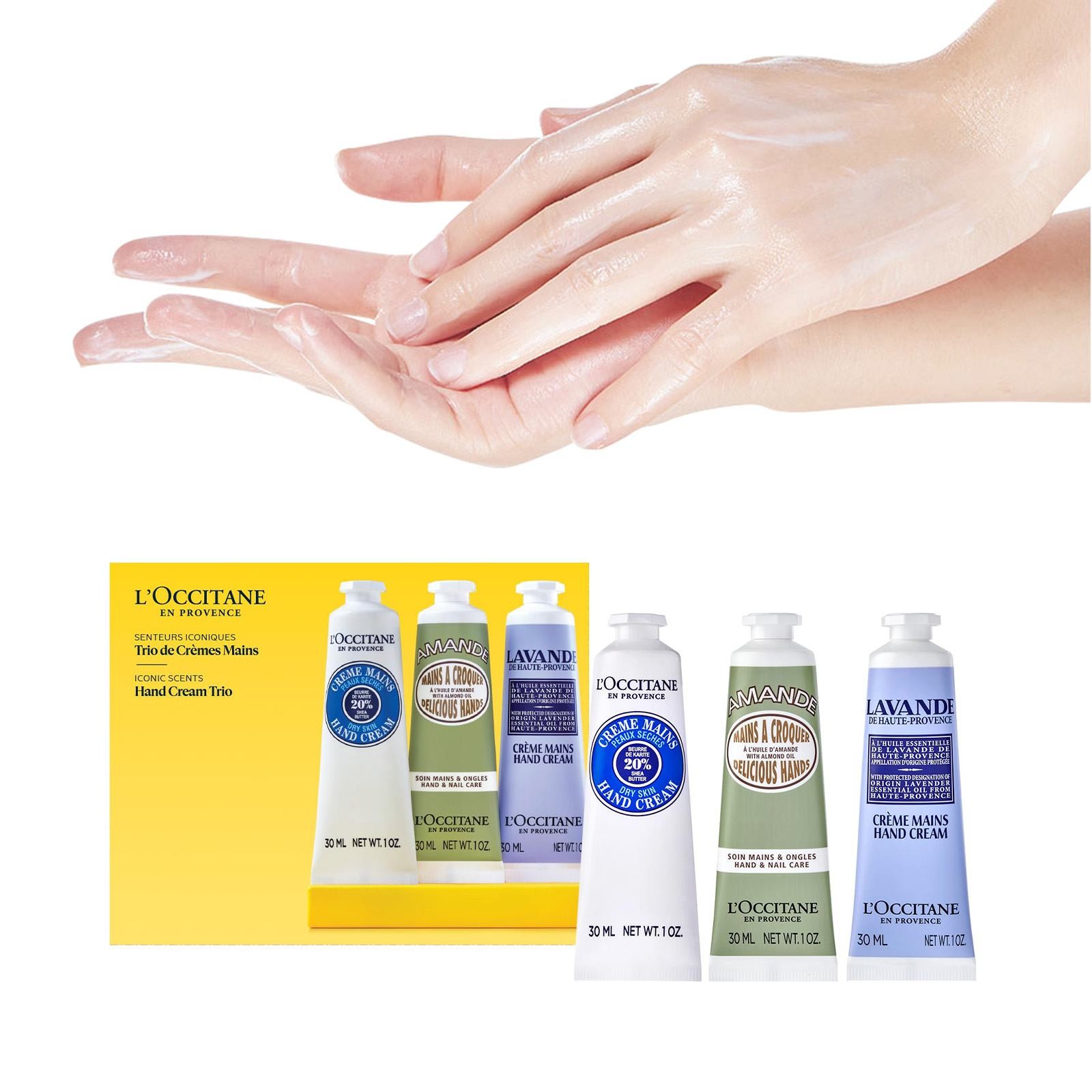 L’Occitane Hand Cream Classics, 3-Piece Set: Moisturizing Hand Creams ...