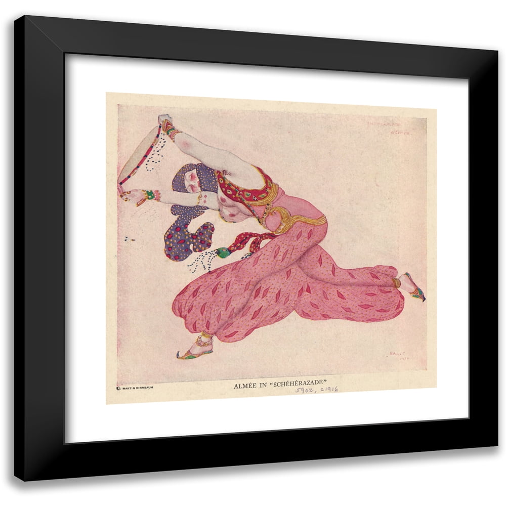 Léon Bakst 16x15 Black Modern Framed Museum Art Print Titled - Almee in ...