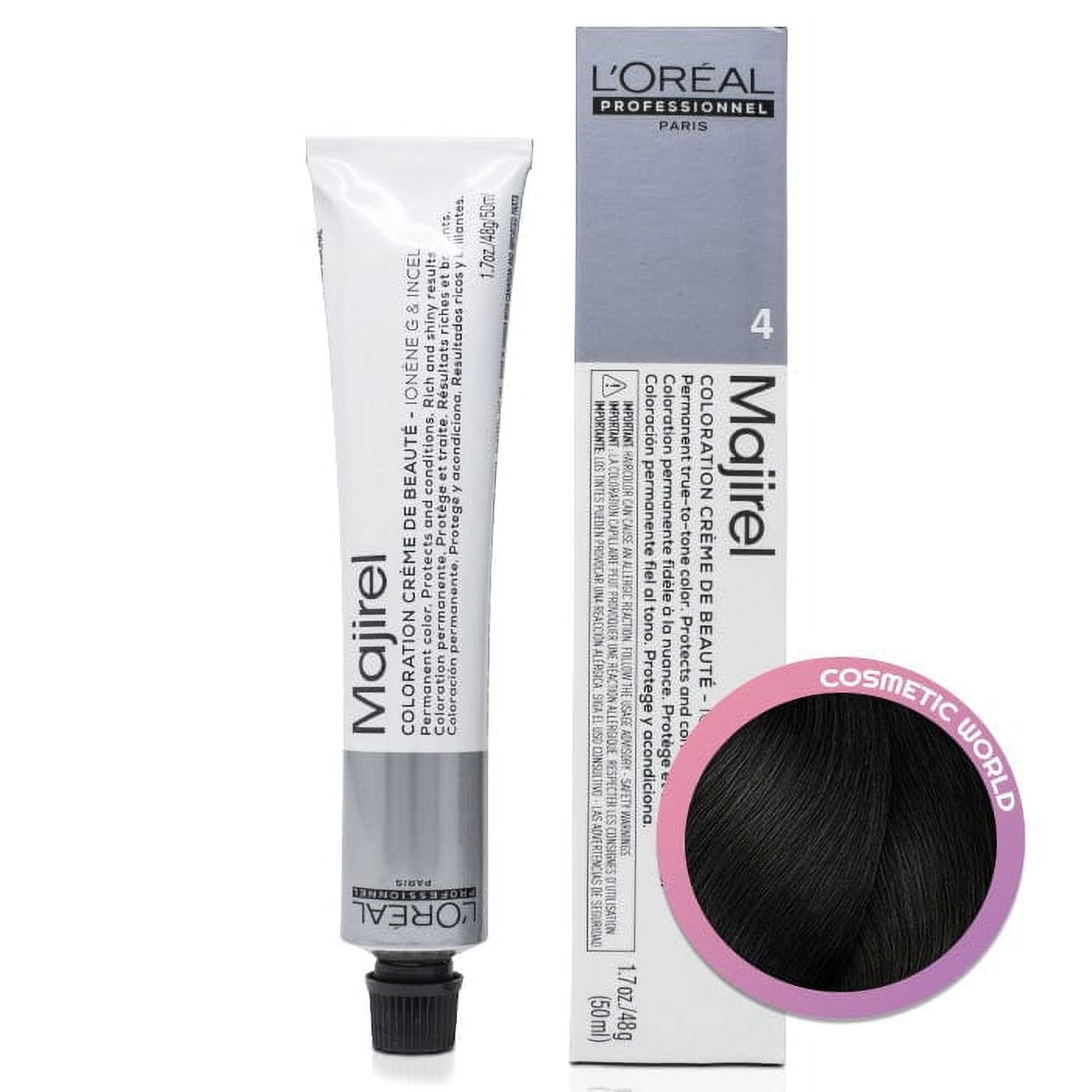 L'Oreal Paris Majirel 4/4N Dark Brown Hair Color 2oz with Incell and ...