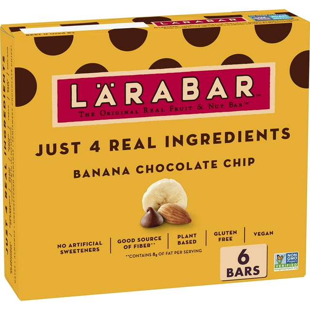 LÃ„RABAR Banana Chocolate Chip, Gluten Free Vegan Fruit & Nut Bars, 6 ...