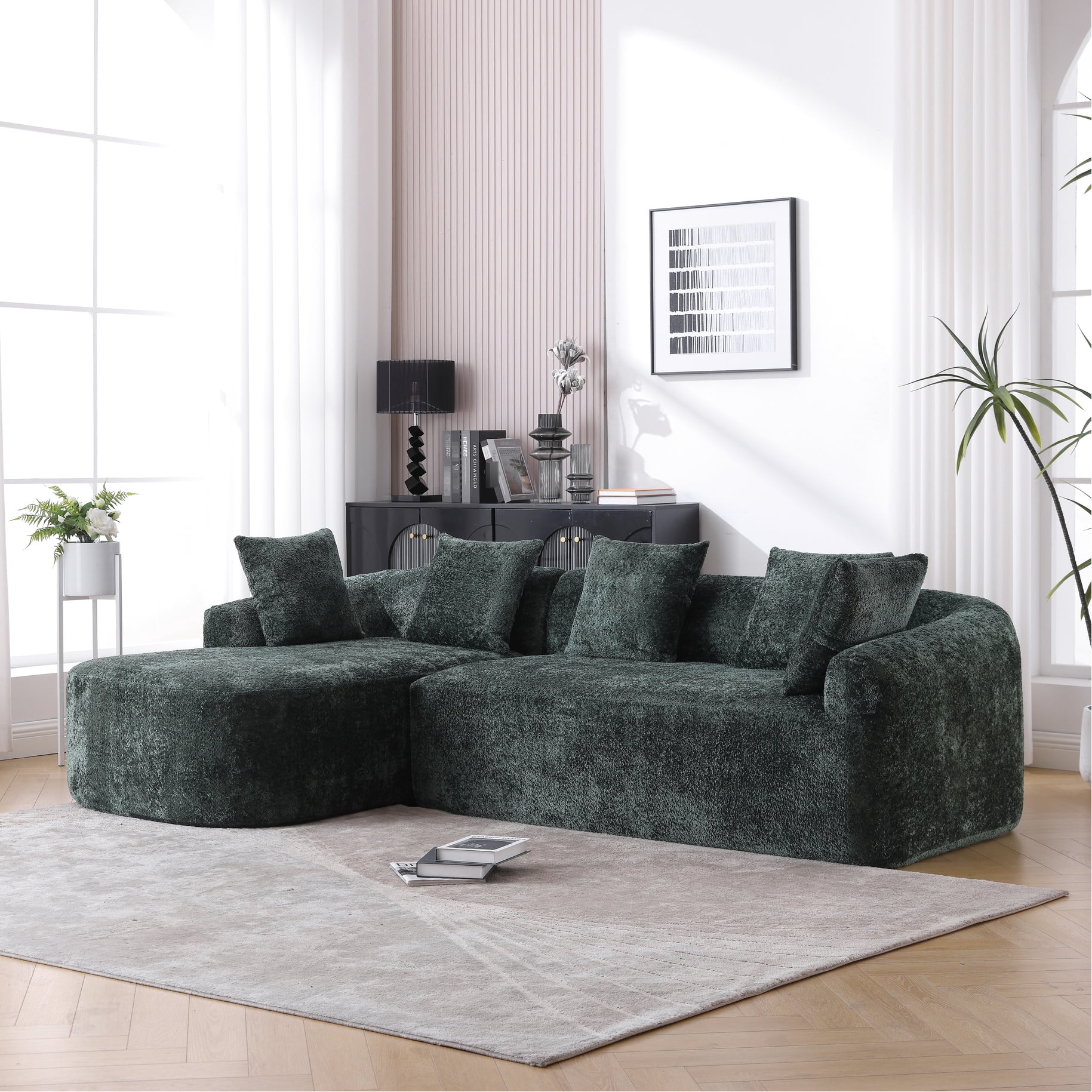 . L-shape 3 Seater Couch With Chaise. Wider , Deeper Seat Depth, Raised ...