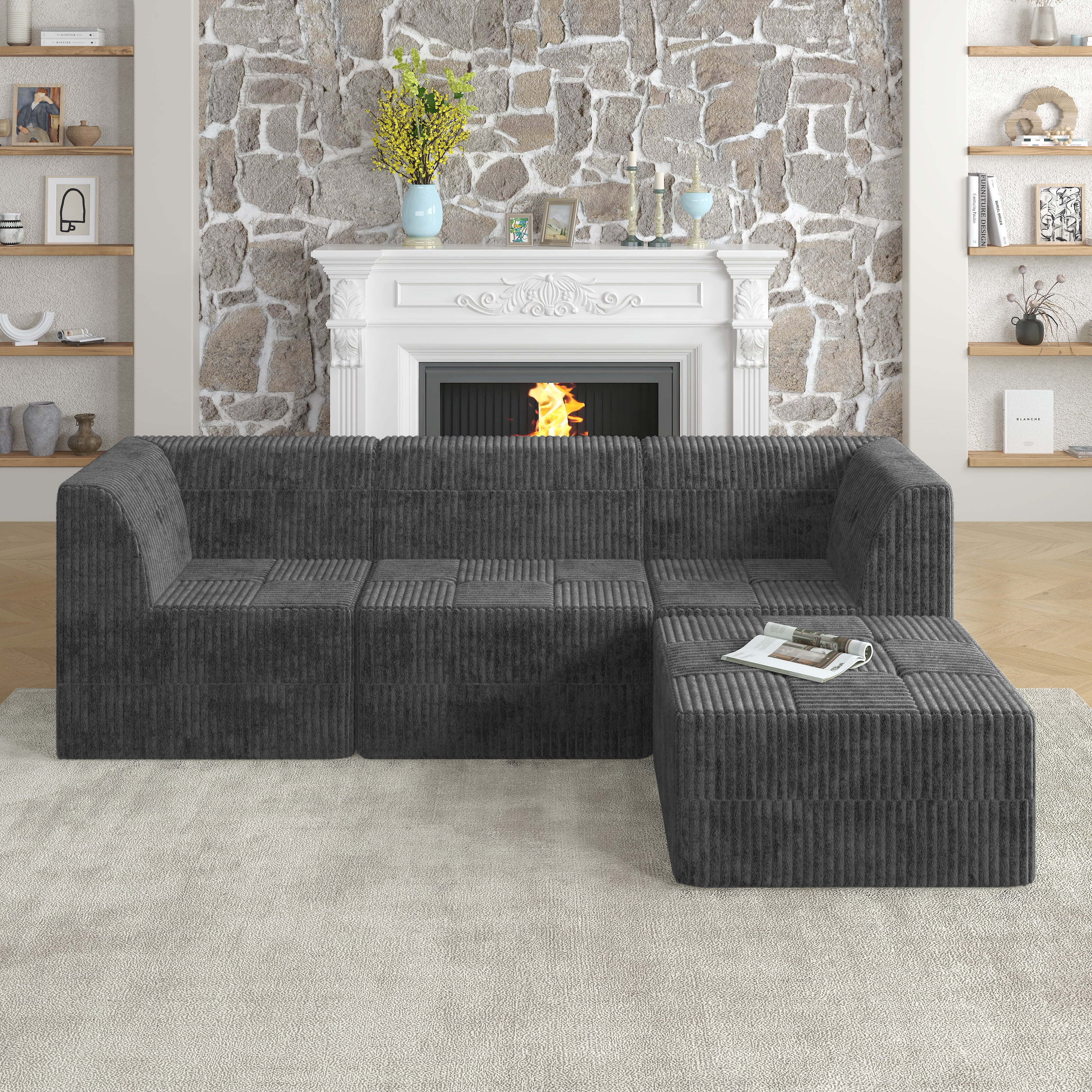 L shape Modular Sectional Sofa, Compressed Sectional Sofa Modern ...