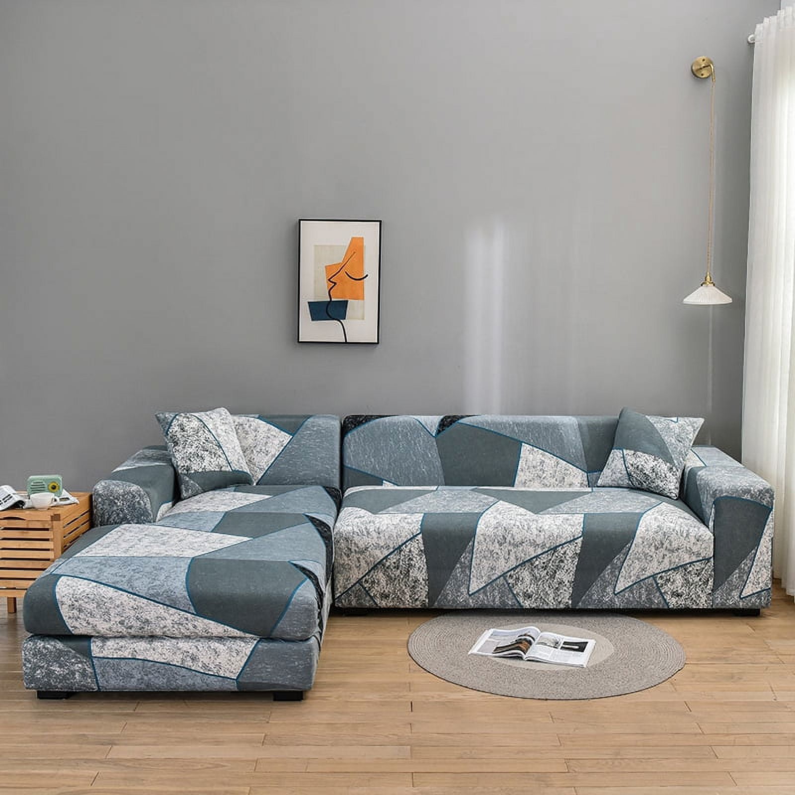 L-shape need order 2pieces sofa cover elastic couch cover corner ...