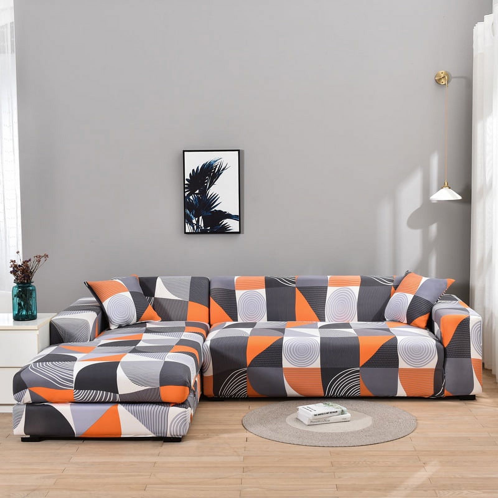 L-shape need order 2pieces sofa cover elastic couch cover corner ...