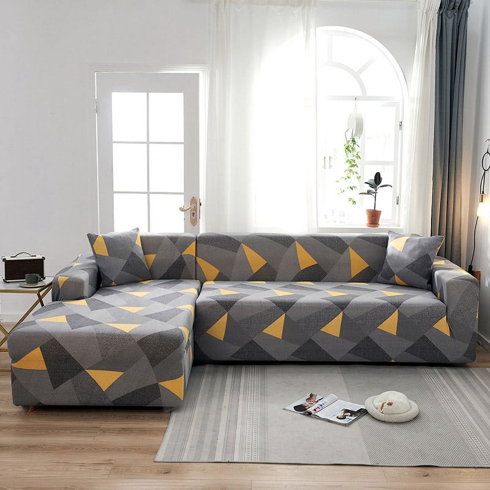 L-shape need order 2pieces sofa cover elastic couch cover corner ...