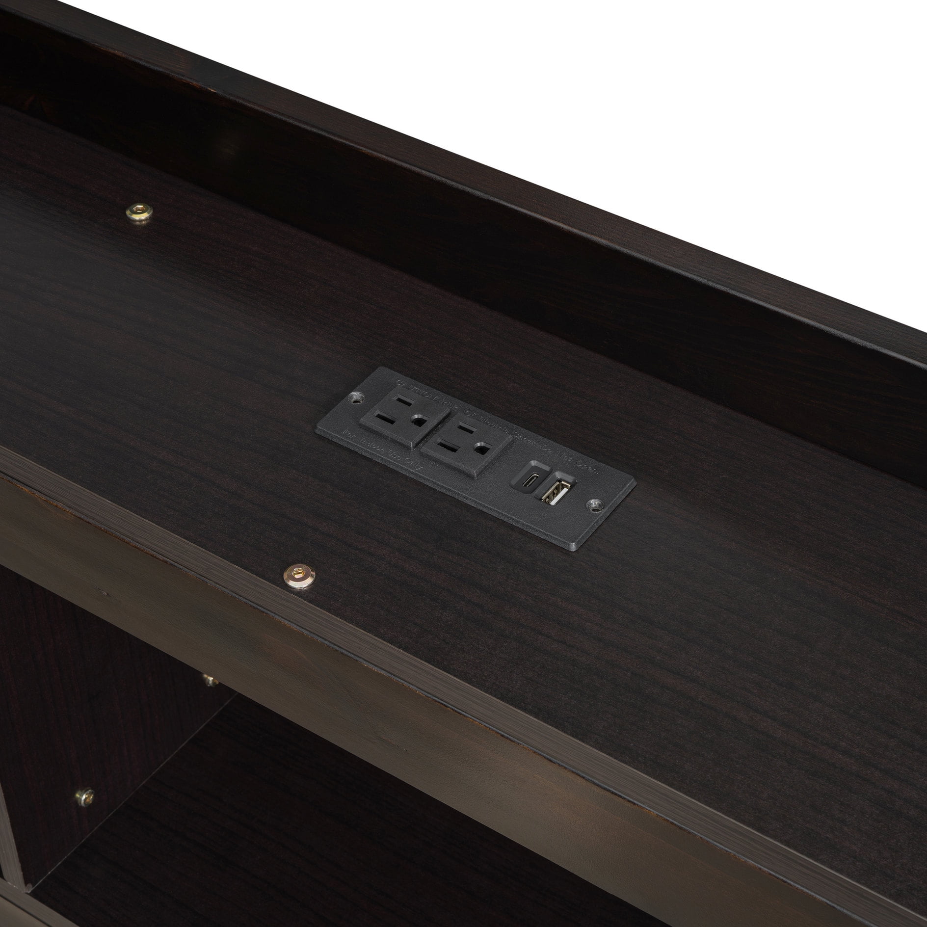 L-shaped Bookcases Bed With Power Outlets, 2 Drawers, Color Full Size ...