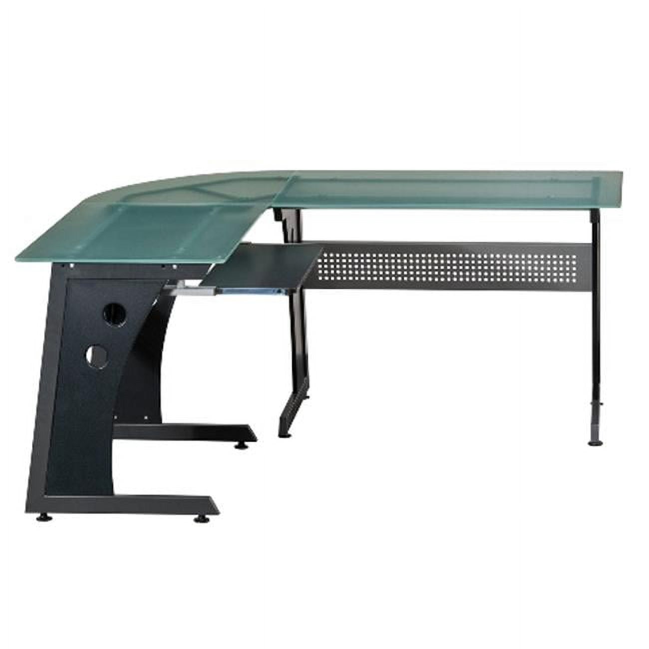 L-shaped Glass Computer Desk - Graphite - Walmart.com