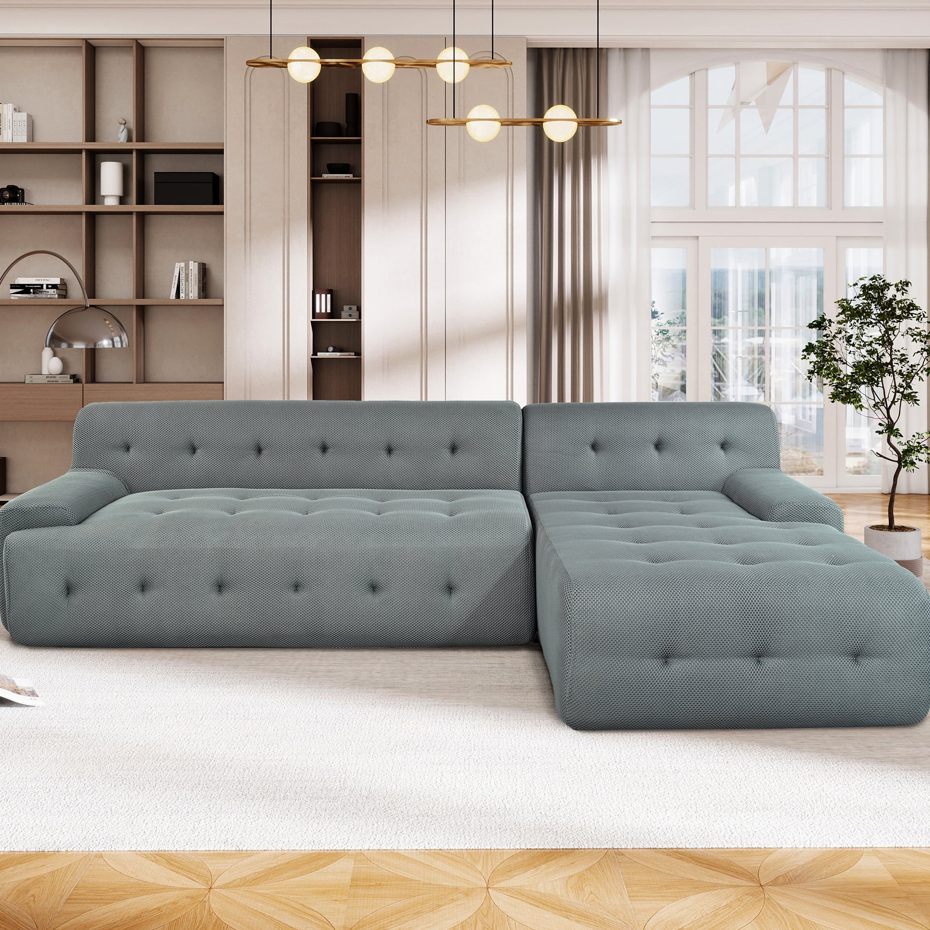 L-shaped In Grey - 2 Modular Design No Assembly Needed Lounges ...