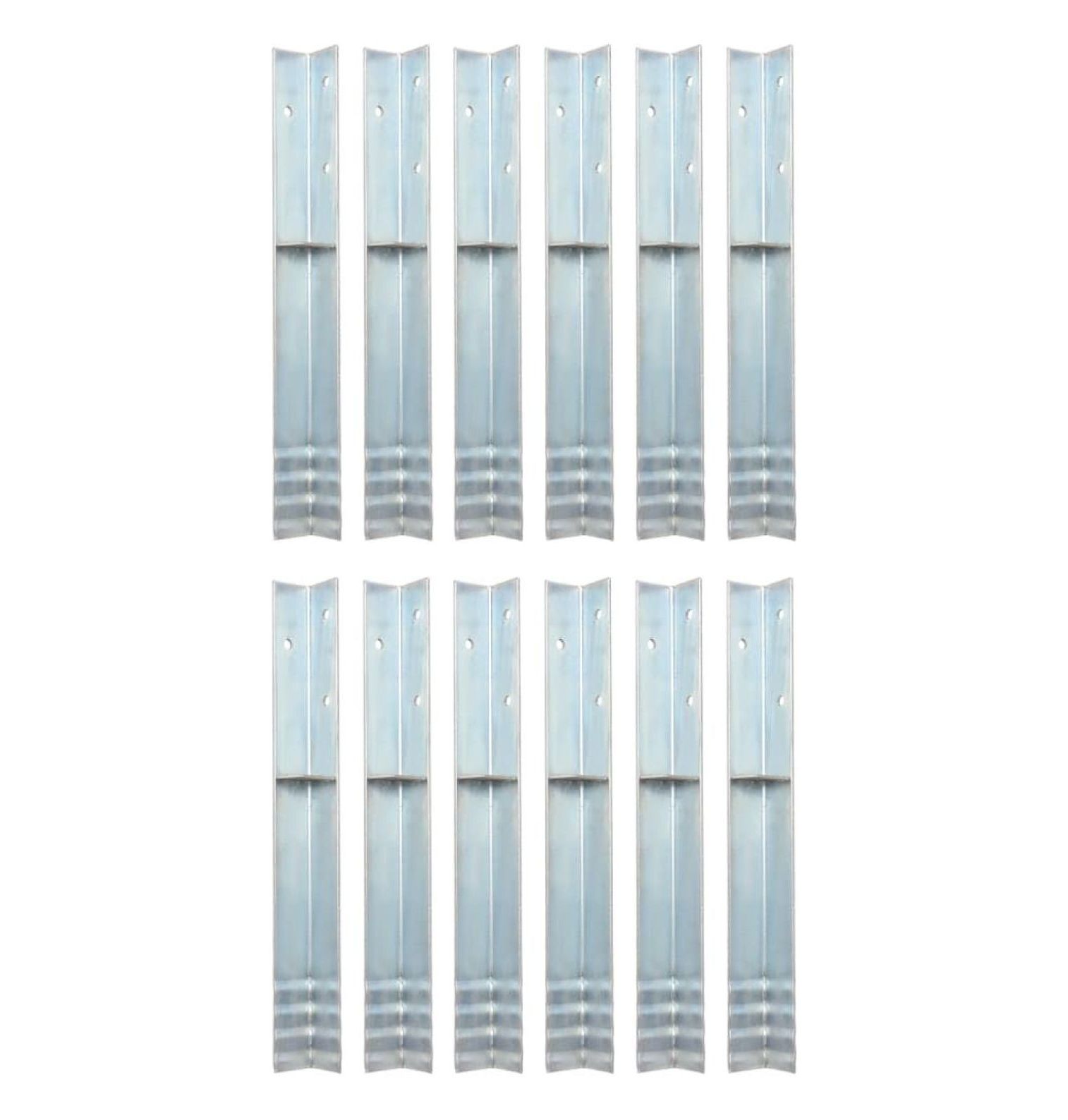 L-shaped Ground Anchors 12 pcs Galvanized Steel 2"x2"x19.7" - Walmart.com