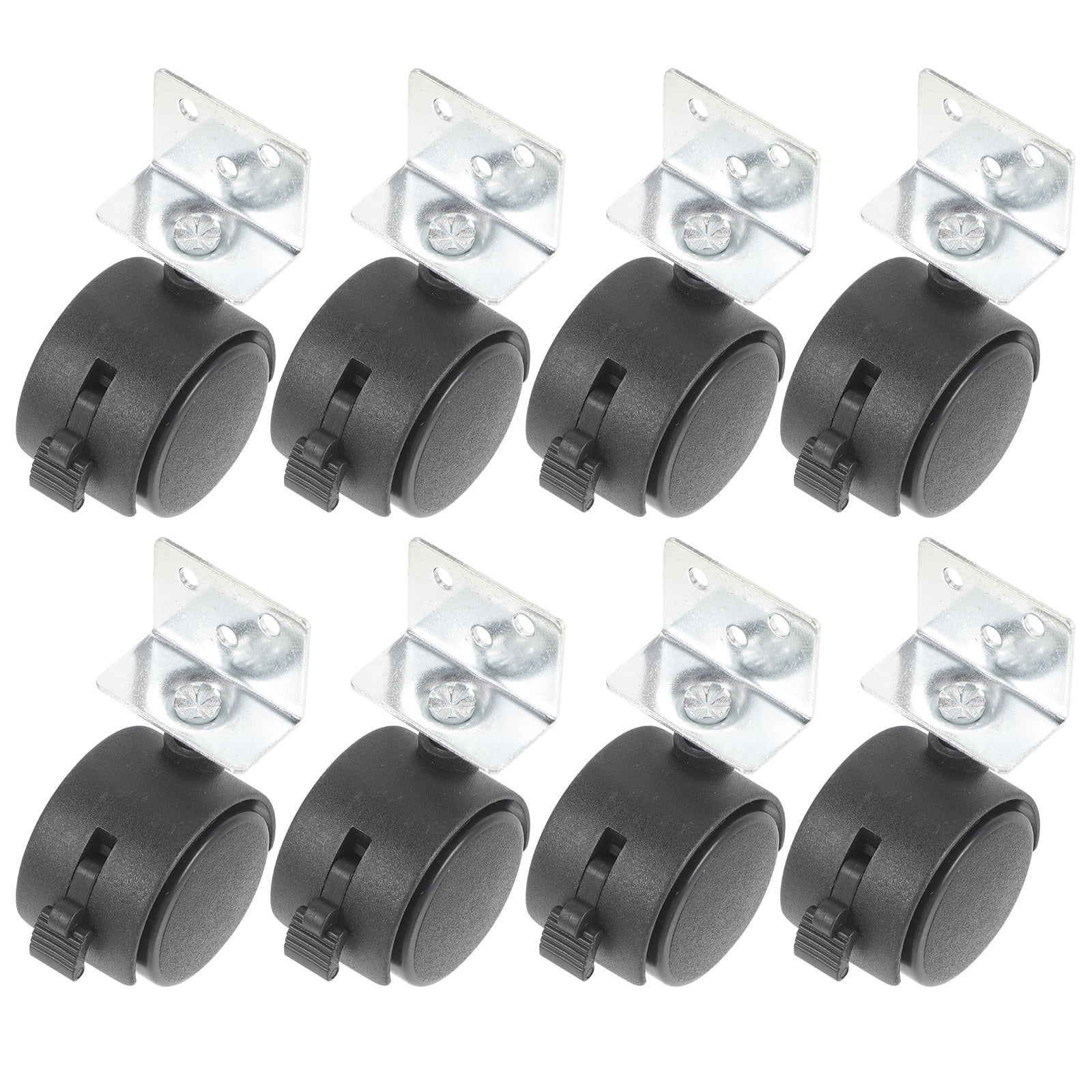 CIMAXIC LShaped Threaded Plate Black Plastic Caster Wheels for Office ...