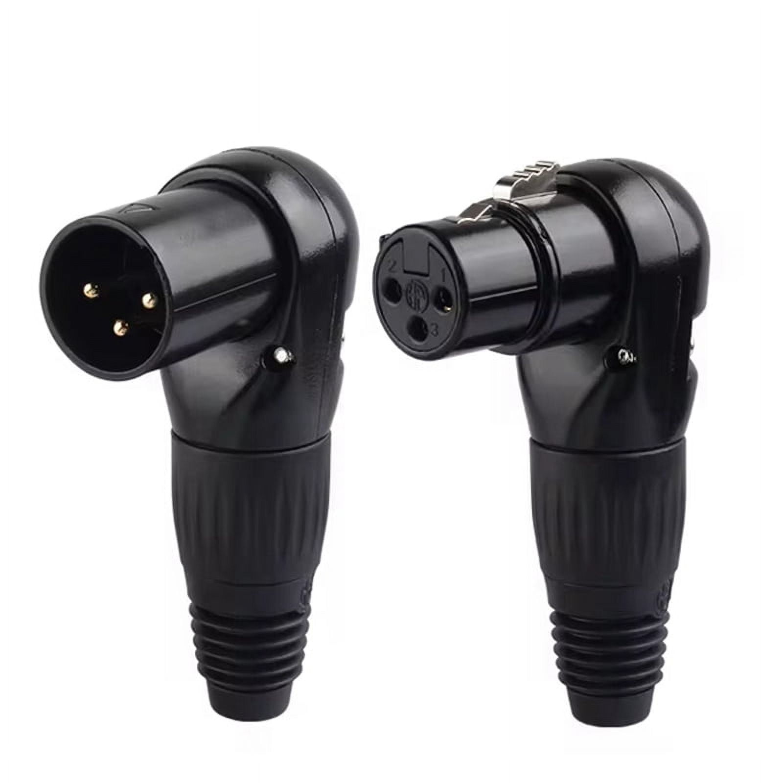 L-type 3Pin XLR Male/ Female Connector Mic Cable Audio Wire Connector ...