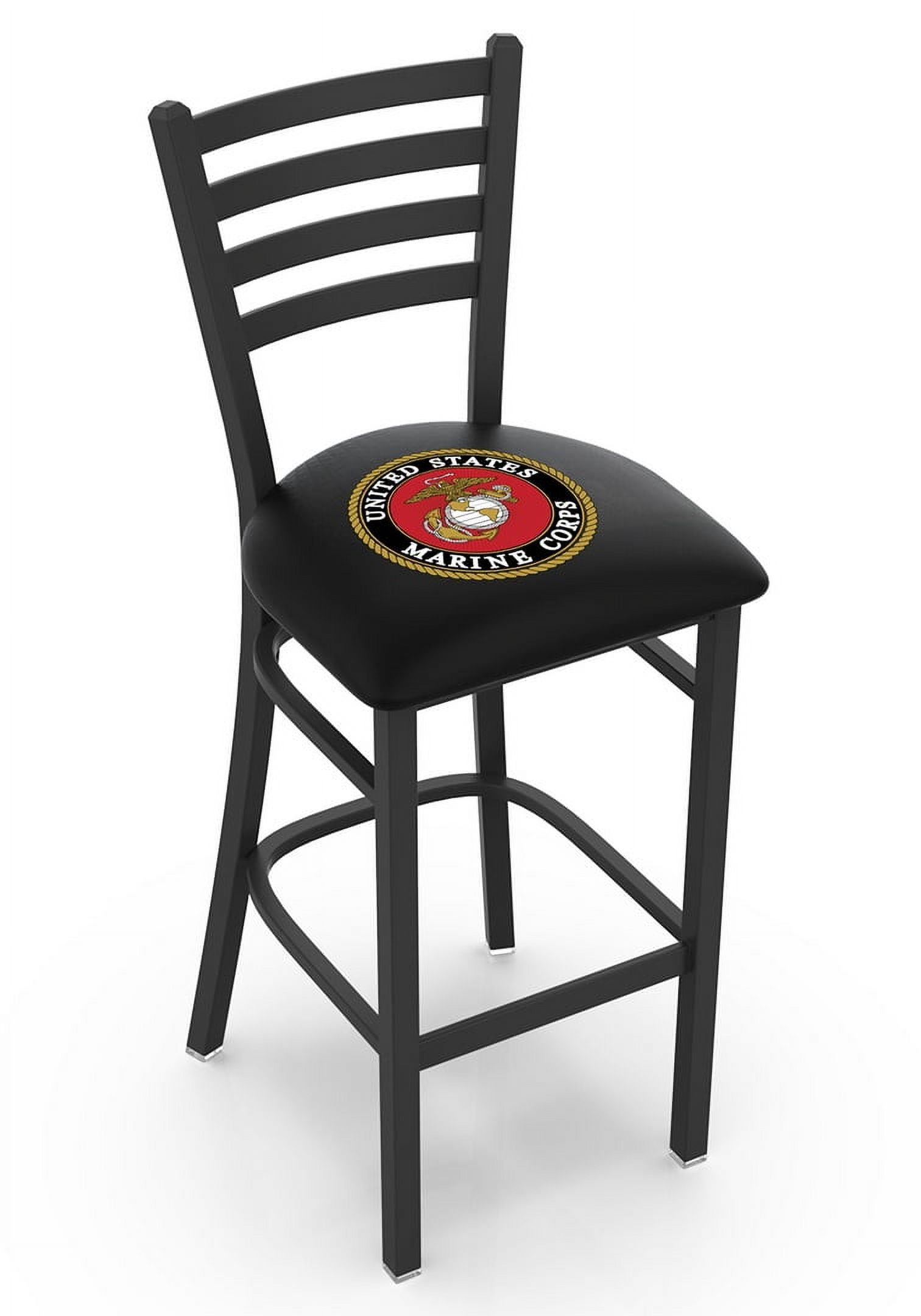 L004 U.S. Marines 25" Stationary Counter Stool with Black Wrinkle ...