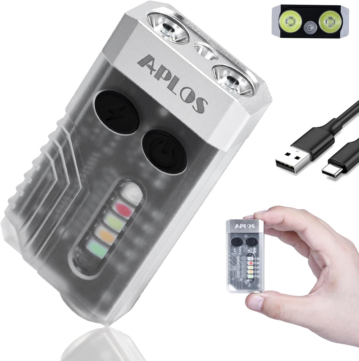 L02 1000 Lumens Rechargeable Mini EDC Flashlight, 365nm UV Light, Multi ...