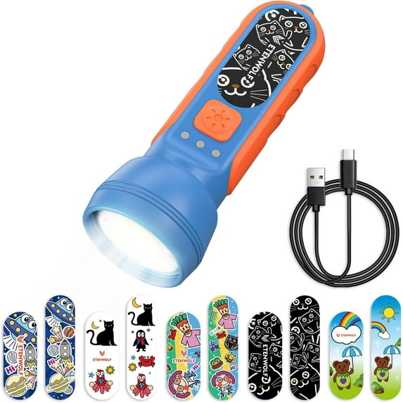 L1 Rechargeable Flashlight for Kids,LED Flashlight with Fun DIY ...