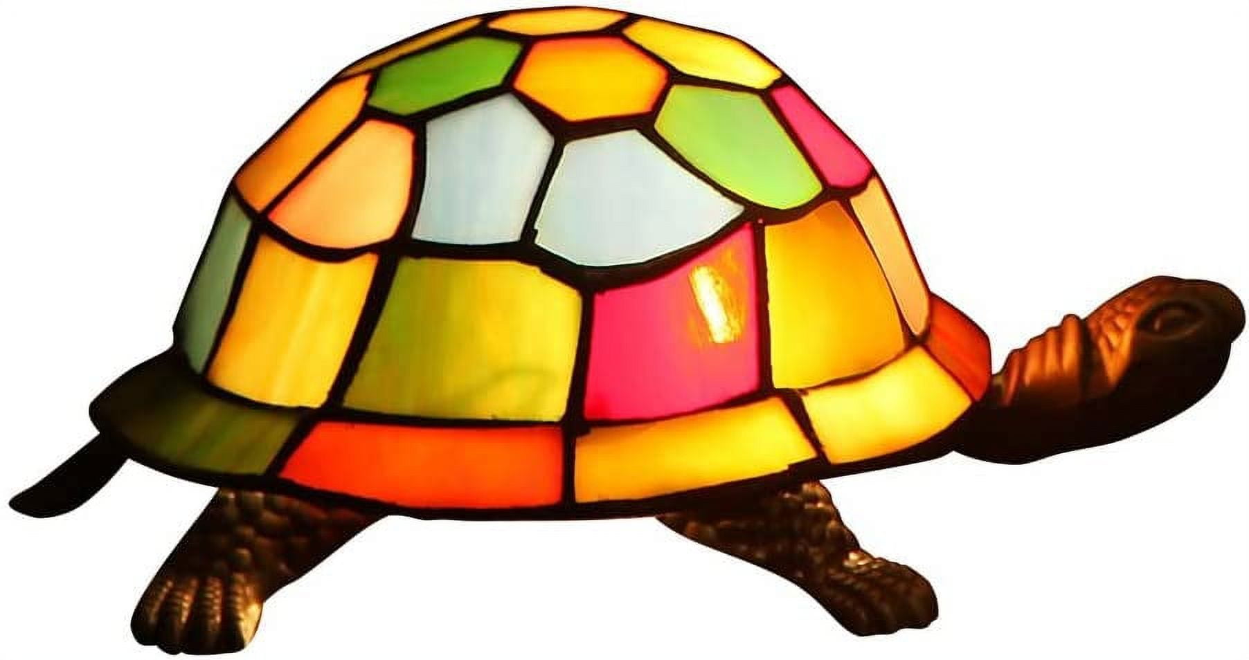 L10594 Turtle Tiffany Style Stained Glass Accent Table Lamp Night Light ...