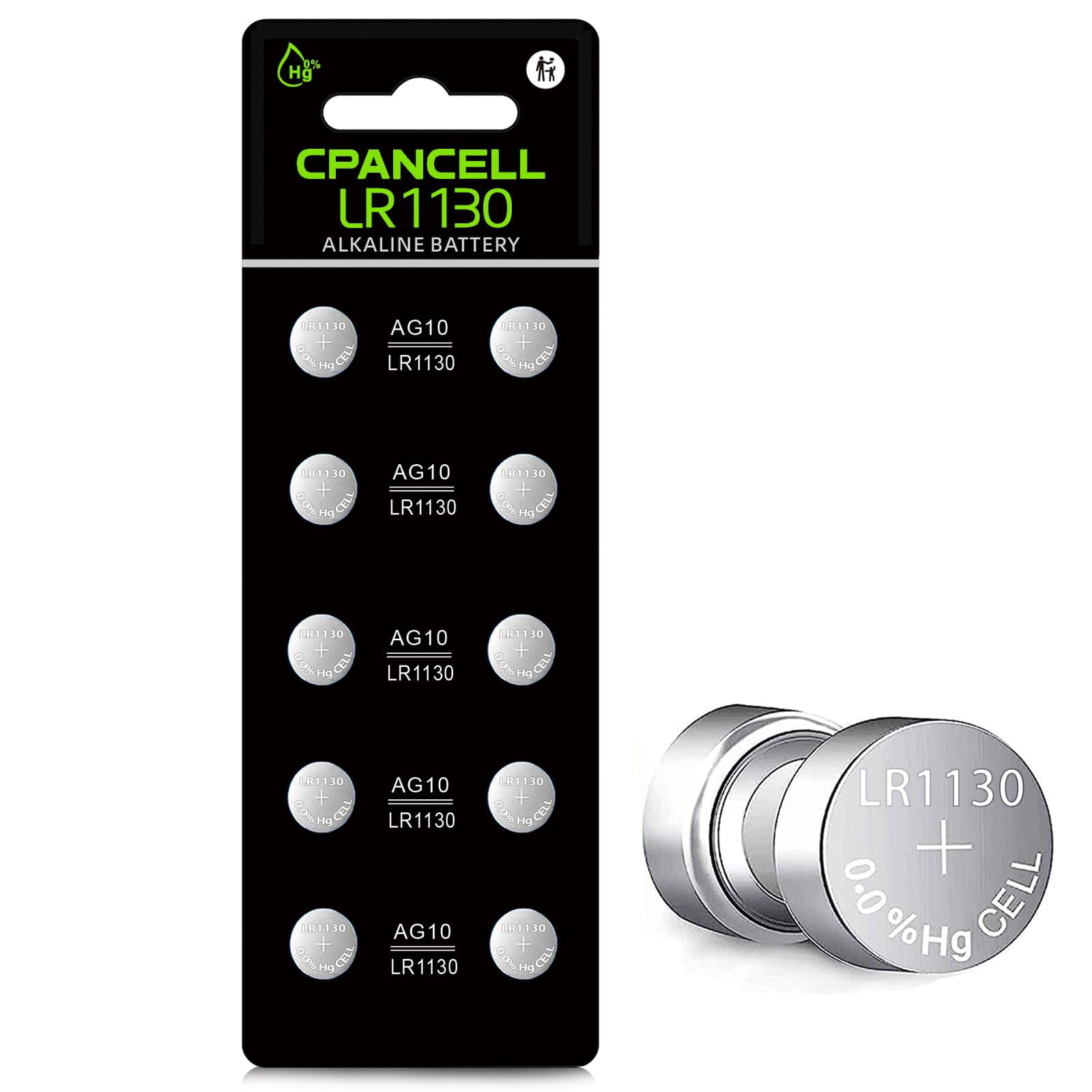 L1131 LR1130 Batteries, 389/390Battery AG10 SG10 189 Premium Alkaline ...