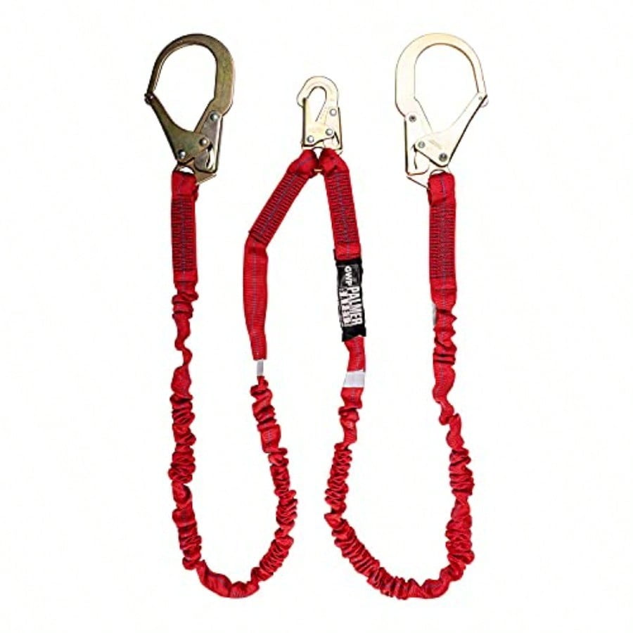 L122233 6 FT Double Legs Safety Lanyard Internal Shock Absorber W Dual ...