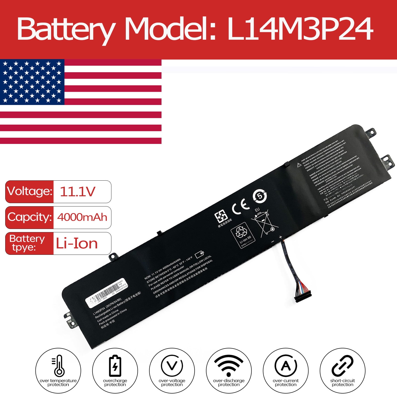 L14M3P24 Battery for Lenovo Legion 5B10H52788 5B10H41180 5B10M95762 ...