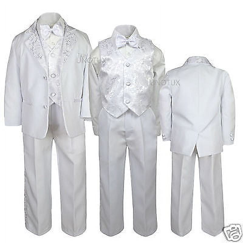 L17 New Boy Communion Baptism Formal Tuxedo Suit white S M L XL 2T 3T ...