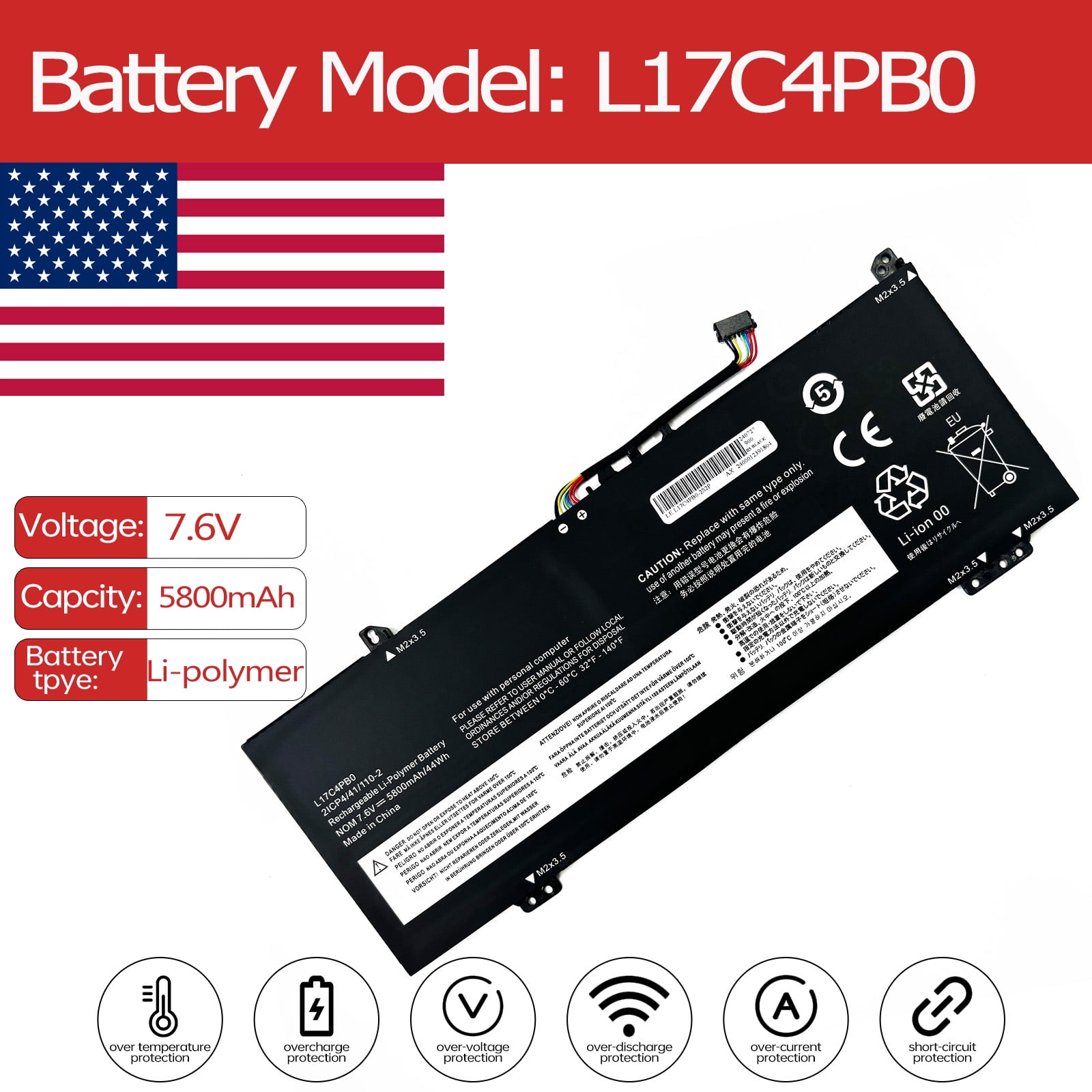L17C4PB0 Battery for Lenovo Flex Air 14IWL 15IKBR Flex 530S-14IKBA Flex 530S-15;530-15IKB 530 ...